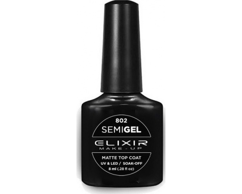 Elixir, semigel, uv/led, Ημιμόνιμο βερνίκι no802, matte top coat, 8ml