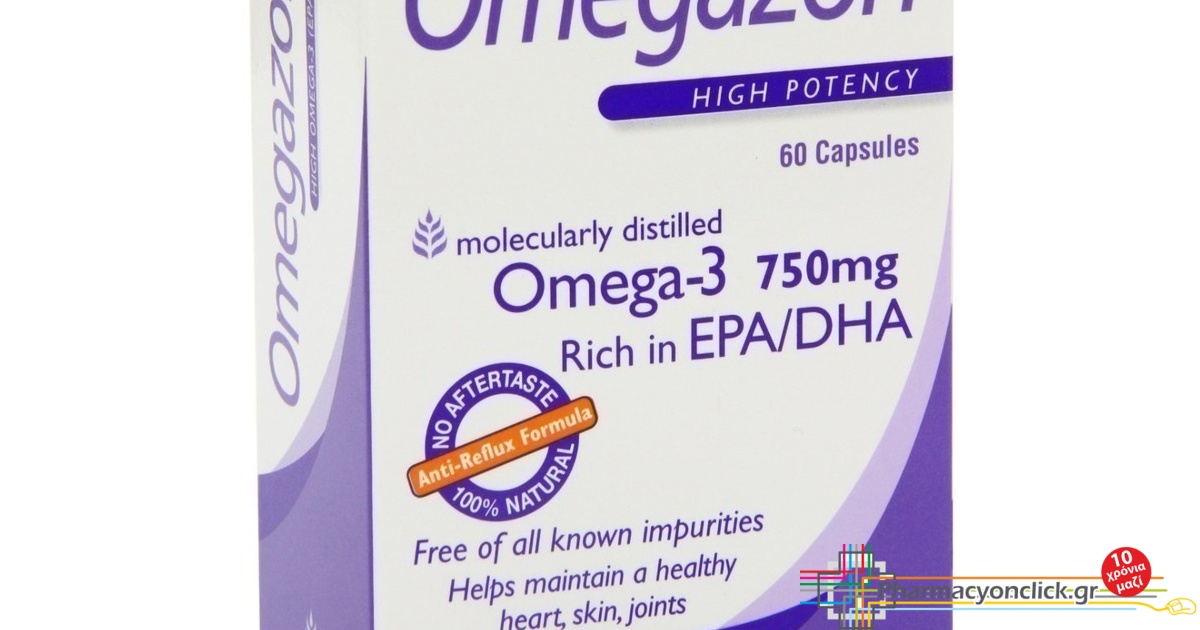 Health Aid Omegazon Ωμέγα 3 (750mg) Ιχθυέλαιο 60 κάψουλες, Συμπλήρωμα ...