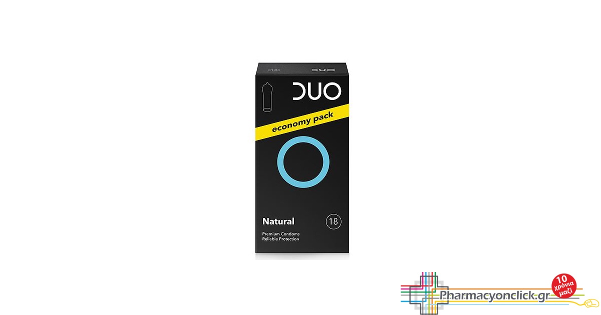 DUO CONDOMS Natural, Προφυλακτικά υψηλής ποιότητας, Κανονικό, 18 τεμάχια
