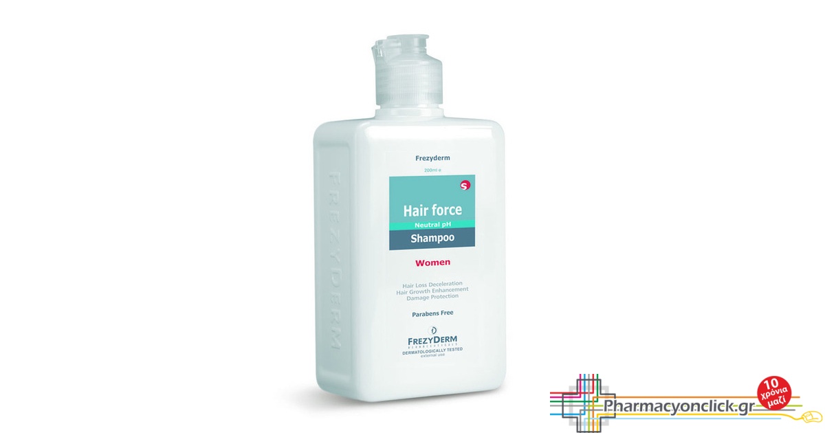 FREZYDERM, HAIR FORCE WOMAN SHAMPOO, Τριχοτονωτικό σαμπουάν με ουδέτερο ...