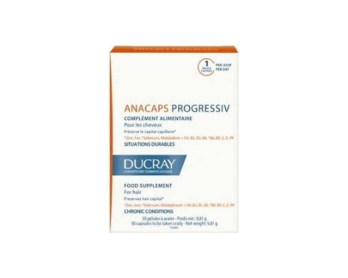 DUCRAY anacaps progressiv, Συμπληρωμα διατροφης για τα μαλλια 30caps
