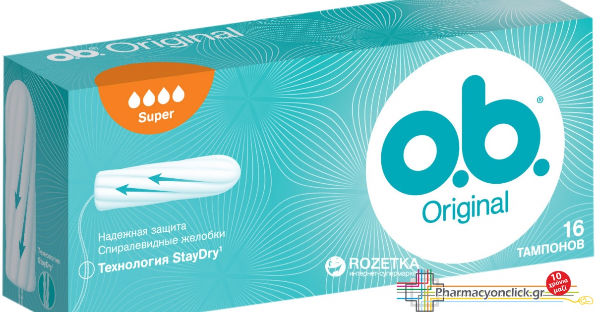 OB Original Super Ταμπόν Υψηλής Ροής, 16τμχ
