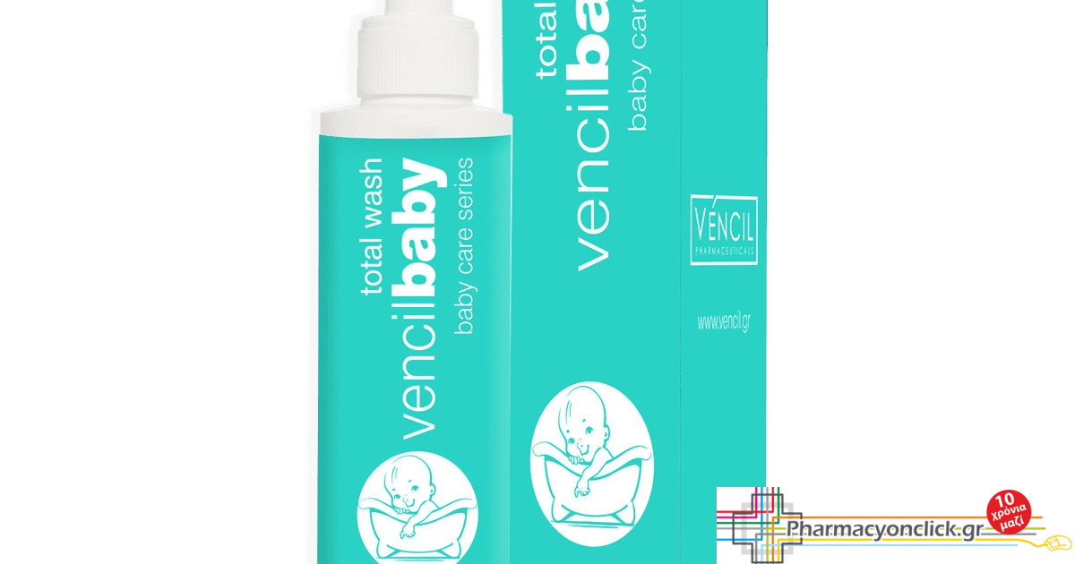 Vencil Baby Total Wash Βρεφικό Σαμπουάν & Αφρόλουτρο, 400ml