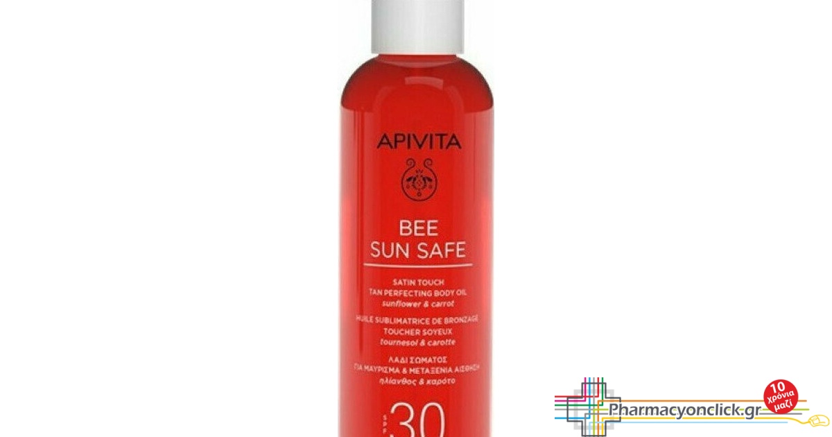 Apivita Bee Sun Safe Satin Touch The Perfecting Body Oil SPF30 Λάδι ...
