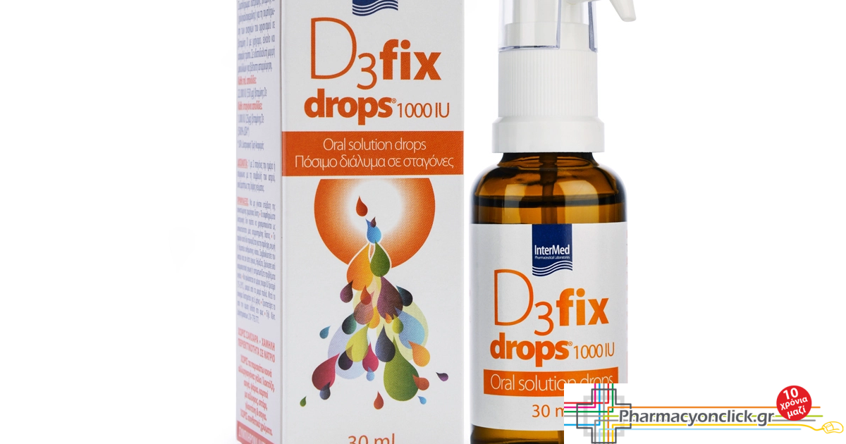 Intermed D3 Fix Drops 1000iu Πόσιμο Διάλυμα σε Σταγόνες, 30ml